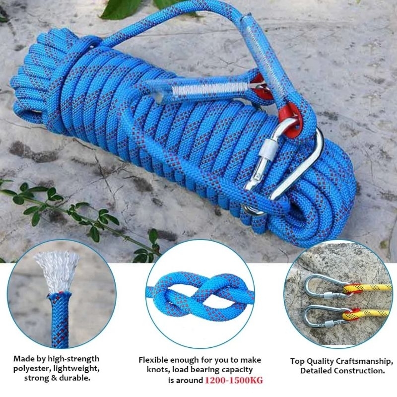 Jual Tali Paracord Panjat Tebing Safety Climbing Survival Rope 10MM 10M ...