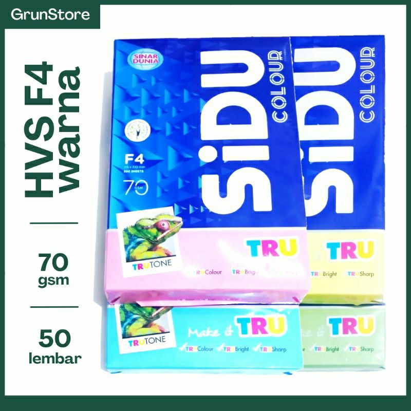 Jual Hvs warna F4 70 gsm hvs warna sidu | Shopee Indonesia