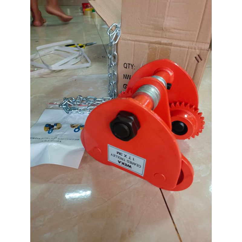 Jual Manual Pull Trolley (1 ton x 3 meter) katrol manual weka | Shopee ...