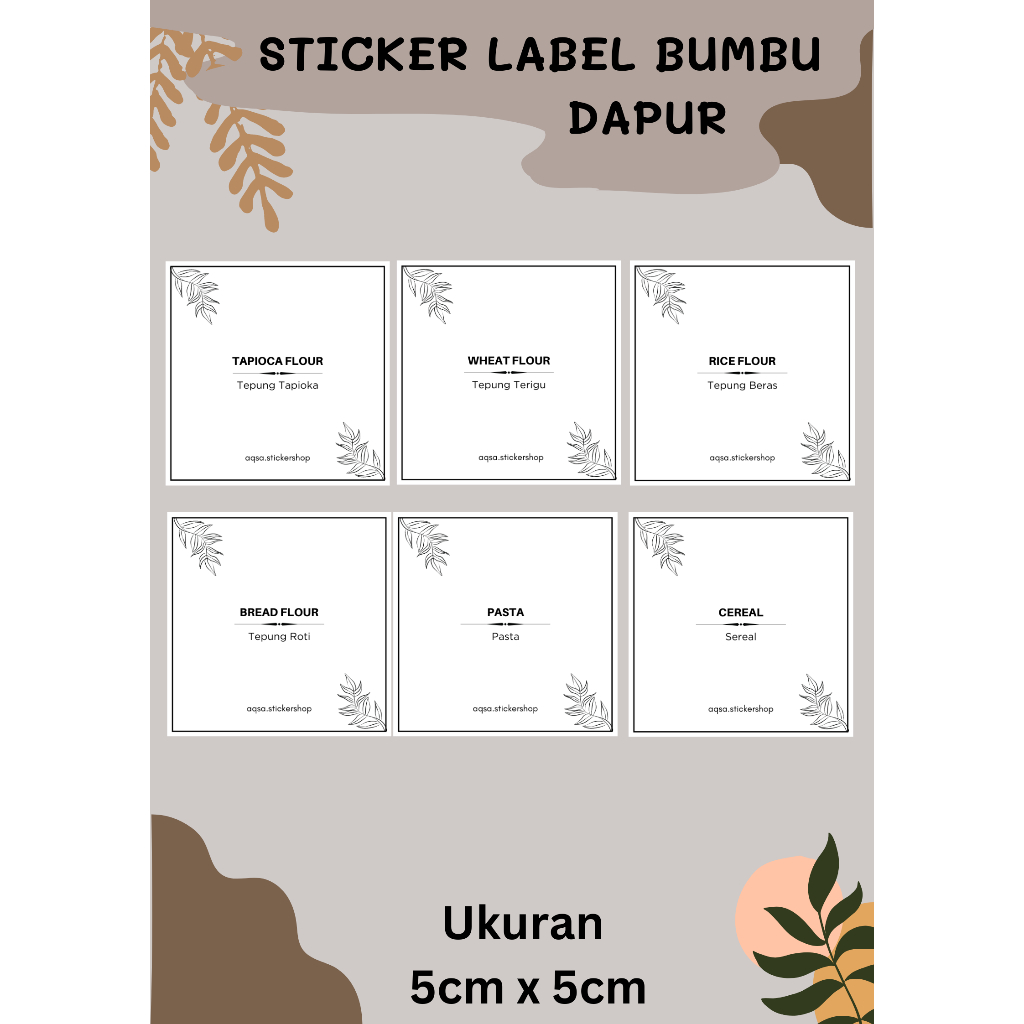 Jual Sticker Label Bumbu Dapur Ukuran 5cm x 5cm / Part 3 | Shopee Indonesia