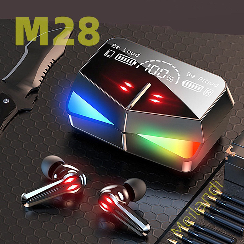 Jual Headset Bluetooth Gaming TWS M28 Dual Mode BT V5.1 LED Smart ...