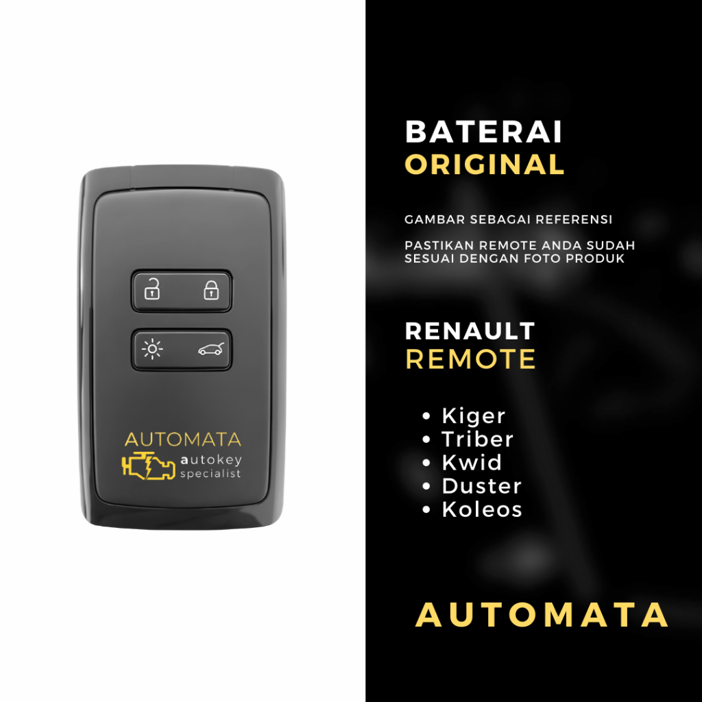 Jual Baterai Remote Kunci Keyless Renault Kiger Triber Duster Original ...