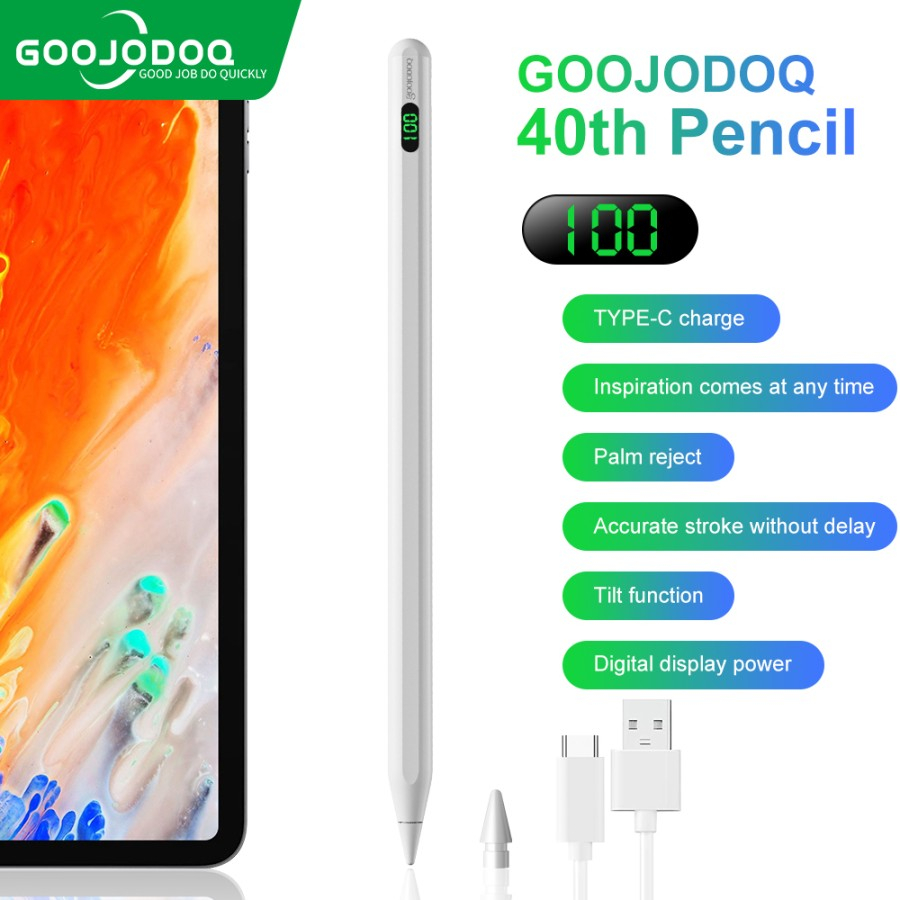 Jual GOOJODOQ GO40 Gen 40 Stylus Pen for iPad with LCD Display Not Gen ...