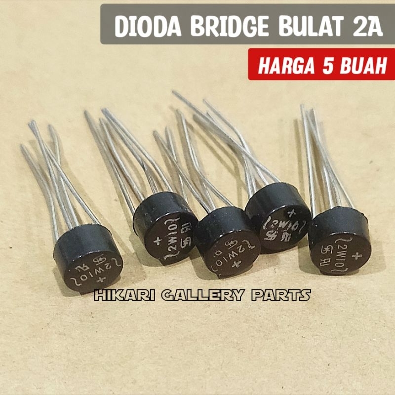 Jual [5 PCS] Dioda Bridge Bulat 2A 4pin 1000v bulat kecil 4 kaki ...