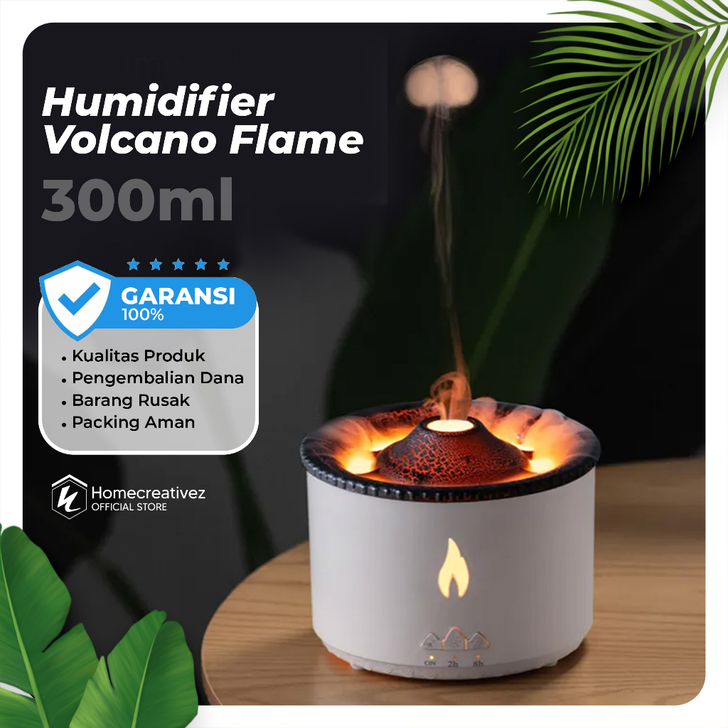 Jual [GARANSI] Humidifier Unik Air Diffuser Volcano Flame 300 ml ...