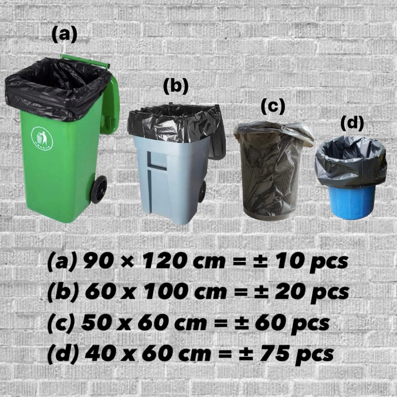 Jual Kantong plastik sampah hitam (Trash Bag) berbagai ukuran | Shopee Indonesia