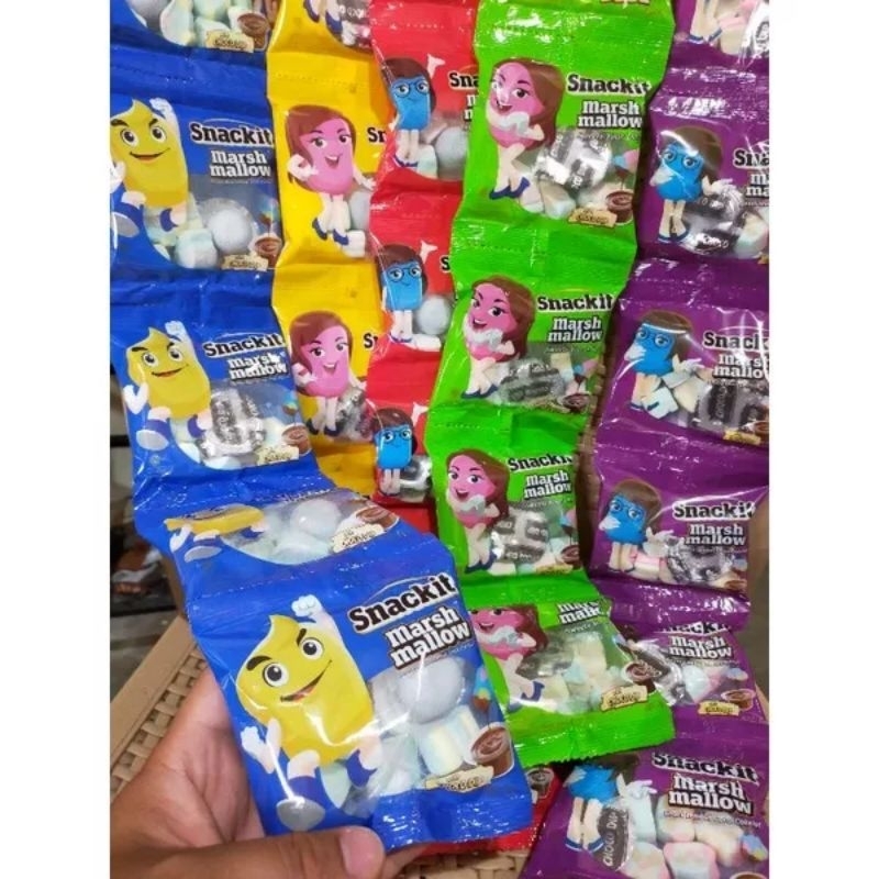 Jual SNACKIT Permen Marshmallow 1 Pak / Renceng isi 10 Sachet | Shopee ...