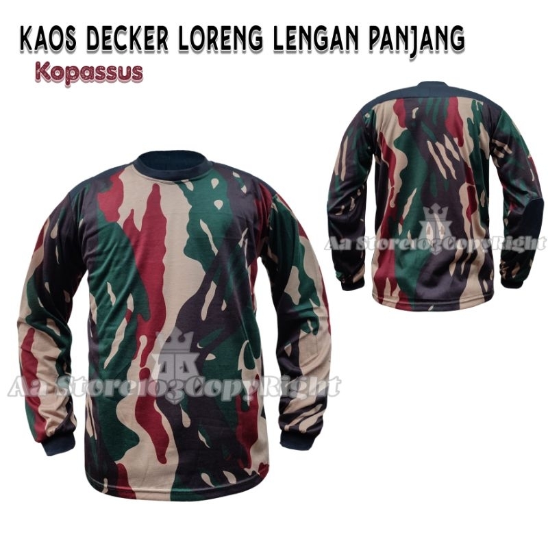 Jual Kaos Loreng Lengan Panjang - Kaos Decker Loreng Kopassus | Shopee ... Jual Kaos Loreng Lengan Panjang - Kaos Decker Loreng Kopassus | Shopee ...