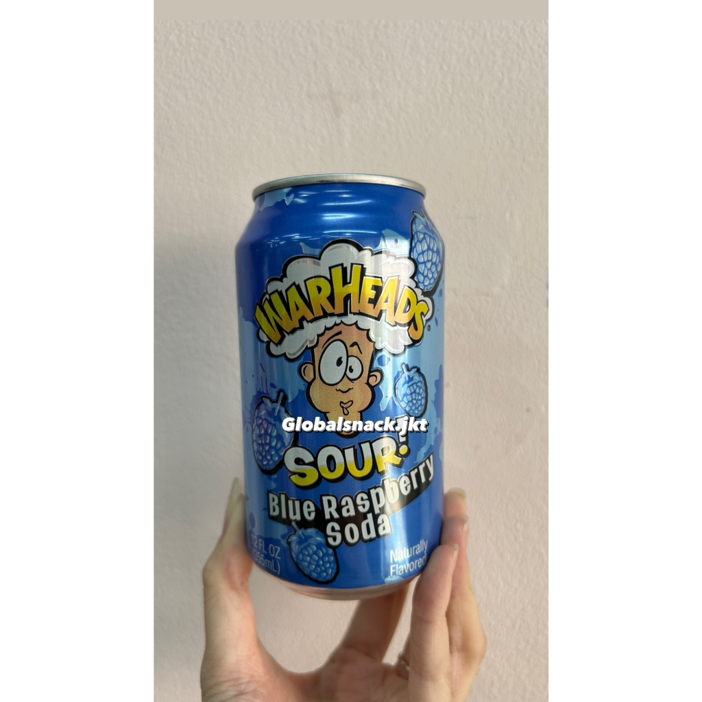 Jual [CAN] WARHEADS SOUR LEMON SODA / GREEN APPLE SODA / BLUE RASPBERRY ...