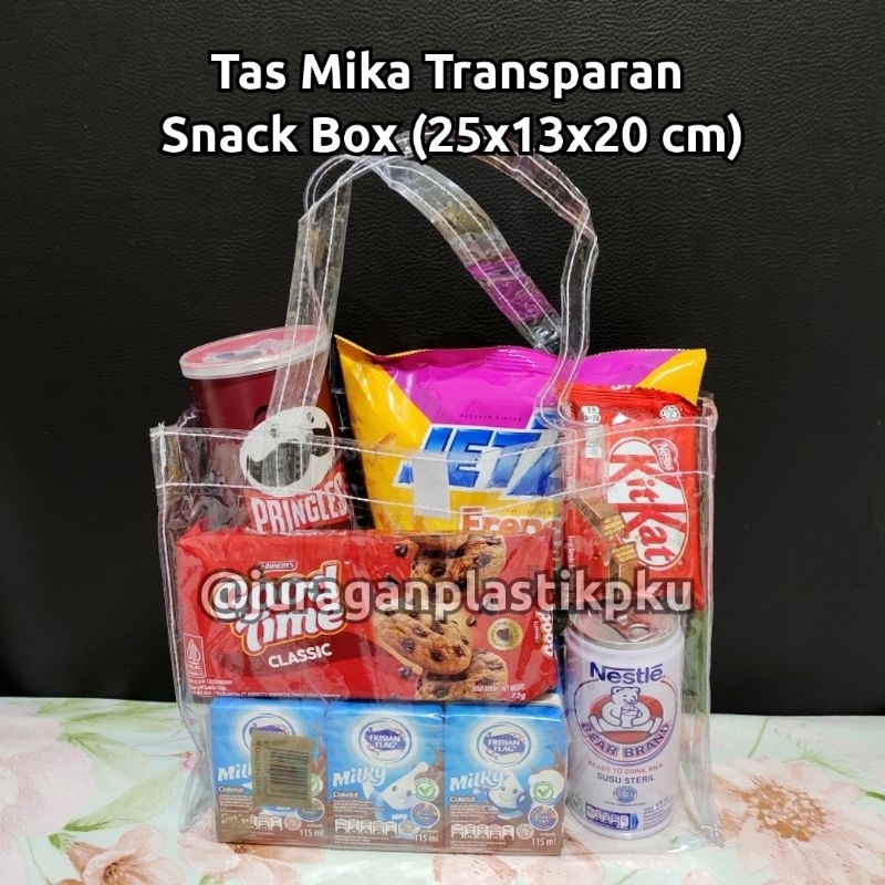 Jual Tas Mika Transparan Snack Box 25x13x20 | Goodie Bag Hampers Bening ...