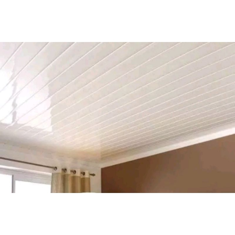 Jual Plafon PVC putih Glosy Nat tengah silver dan polos | Shopee Indonesia