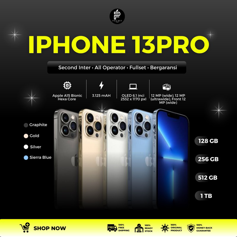 Jual IPHONE SECOND 13 PRO 128GB / 256GB / 512GB FULLSET LIKE NEW | Shopee Indonesia