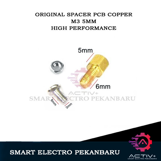 Jual ORIGINAL SPACER COPPER M3 PANJANG 0.5CM 5MM+6MM LENGKAP BAUT + MUR Spacer Kuningan M3 Hex ...