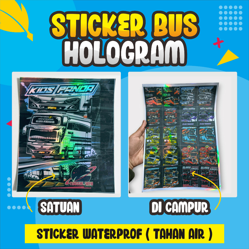 Jual stiker bus hologram, stiker tuan muda, stiker kids panda, stiker ...