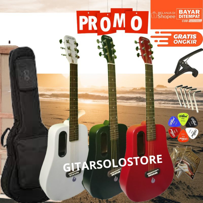 Jual [PAKET LENGKAP] GITAR AKUSTIK ELEKTRIK 3/4 LAVA ME GRATIS PACKING ...