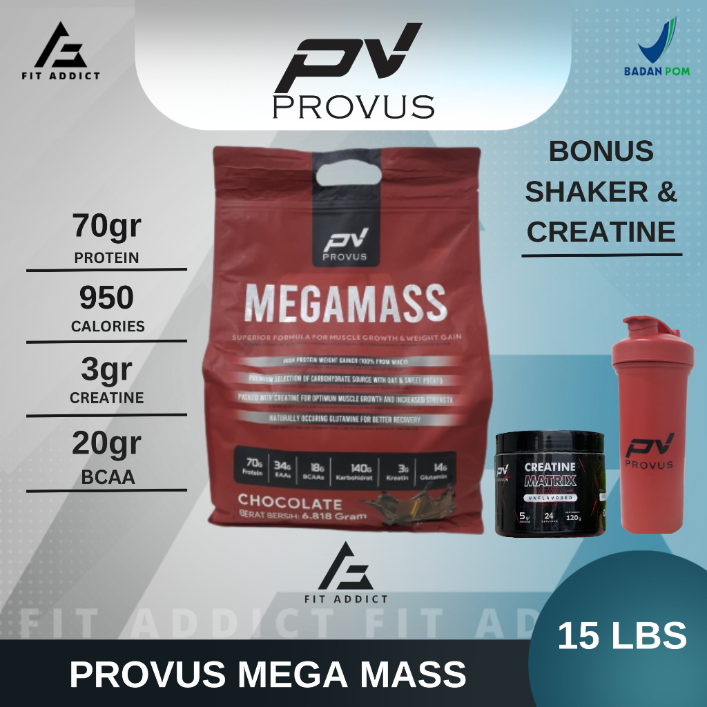 Jual PROVUS MEGA MASS MEGAMASS 15 LBS 15 LB 15LBS 15LB WEIGHT MASS ...