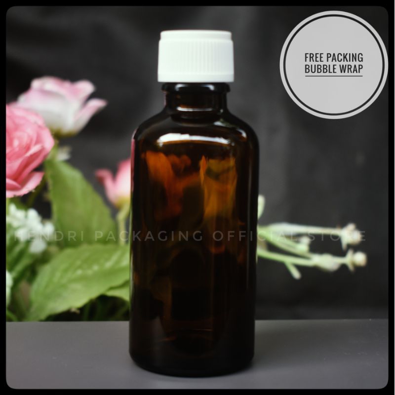 Jual Botol Kaca Amber Tebal 50ml Tutup Ulir Putih Screw Cap | Shopee Indonesia