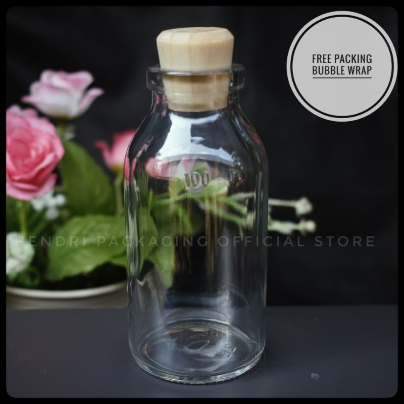 Jual Botol Kaca 100ml Tutup Kayu Gabus Craft - Natural | Shopee Indonesia
