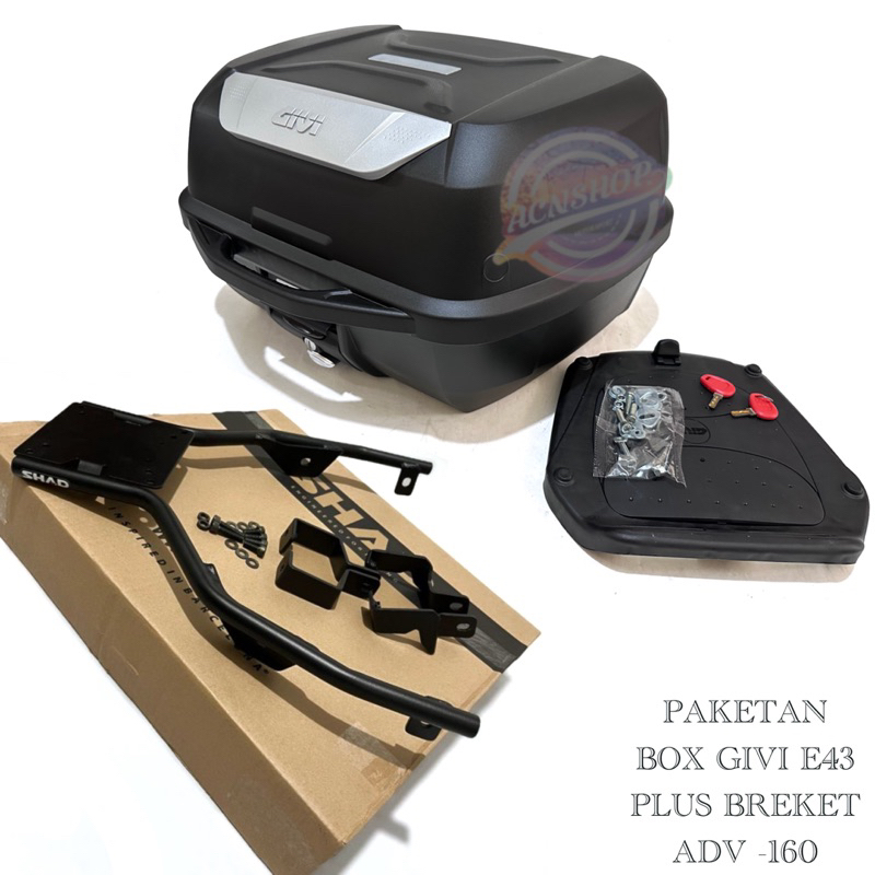 Jual PAKETAN BOX MOTOR TOP BOX GIVI E43NTL PLUS BREKET BOX SHAD HONDA ...