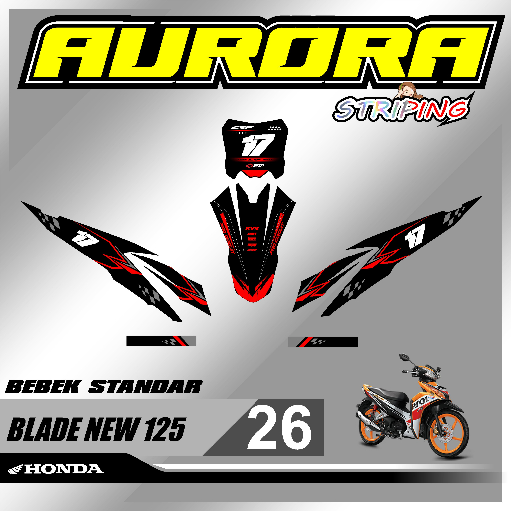 Jual (COD) Sticker RBT BLADE NEW 125 RBT BEBEK MODIF SUPERMOTO YZ CRF ...