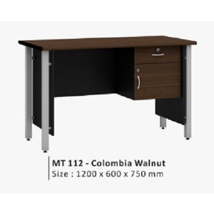 Jual Meja Kerja Kantor Kaki Besi Popular Meja Guru Setengah Biro MT 112 ...