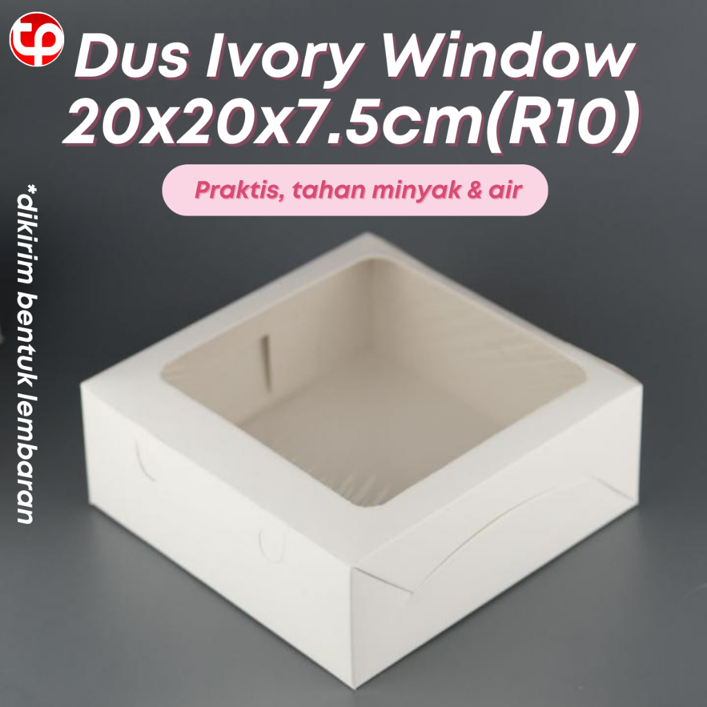 Jual (GROSIR) DUS R10 20X20X7CM IVORY PUTIH LAMINASI WINDOW | Shopee ...