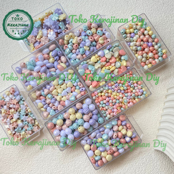 Jual Manik Mote Glowing Pastel Mote Doff Glossy Manik Akrilik Bulat ...