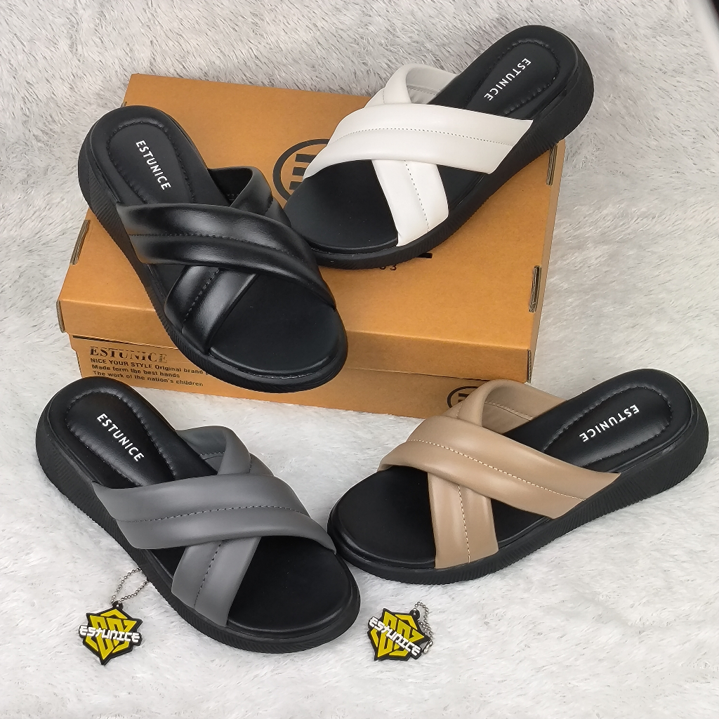 Jual Sendal Slop Wanita Sandal Wedges Slop Slip On Wanita - Xavia ...