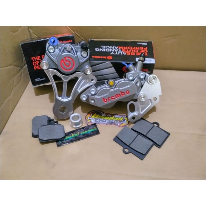 Jual KALIPER SET BREKET NINJA R RR SS SATRIA FU BIGPOT 4 PISTON 2 PISTON BIG LOGO DEPAN BELAKANG ...