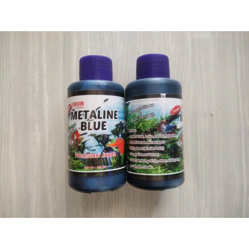 Jual Metaline Methylene Blue 100ml obat biru cair utk perawatan ikan hias anti ich bakteri jamur ...