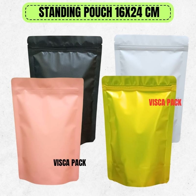 Jual Standing Pouch +Ziplock Color Matte 16x24 cm | Shopee Indonesia