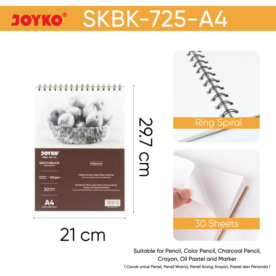 Jual Buku Sketsa Gambar Sketch Book Joyko SKBK-725-A4 | Shopee Indonesia