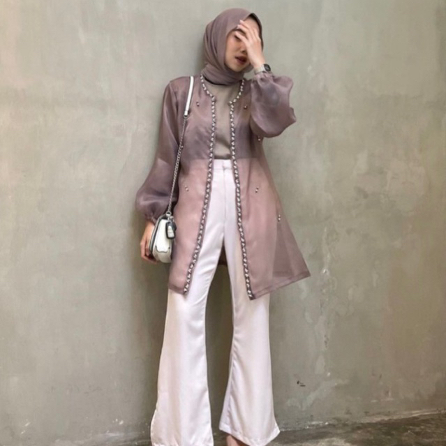 Jual (FREE ITEM) OUTER ORGANZA LEBARAN HARI RAYA PREMIUM CROP TUNIK ...