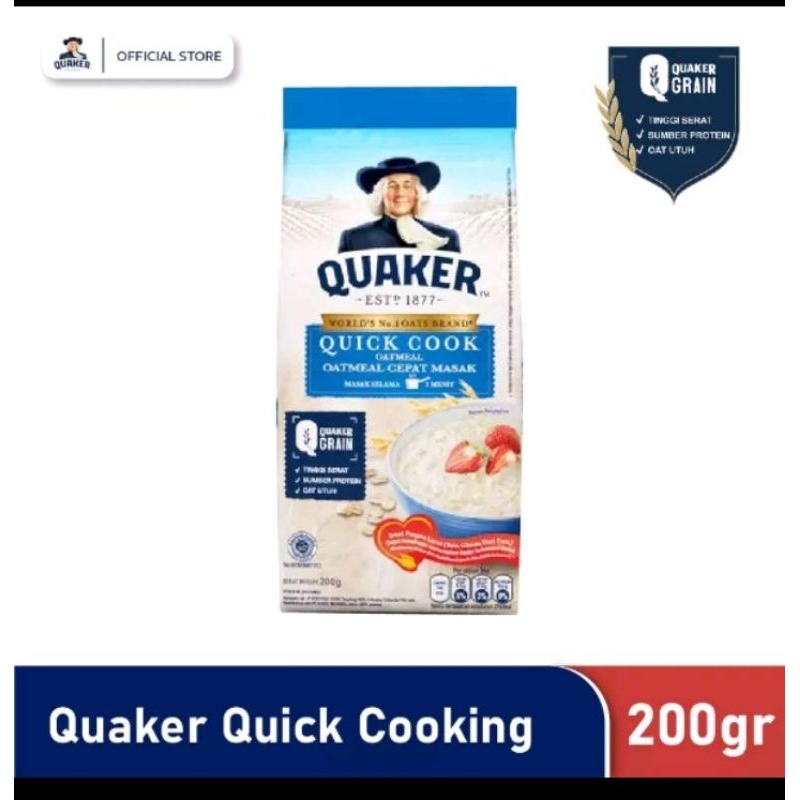 Jual Quaker Quick Cooking Oatmeal 200 gr(KECIL) | Shopee Indonesia