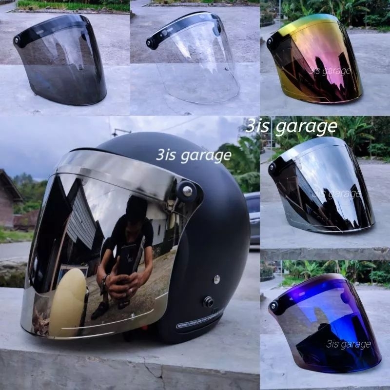 Jual KACA VISOR BOGO FLAT VENOM DATAR RETRO KLASIK | Shopee Indonesia