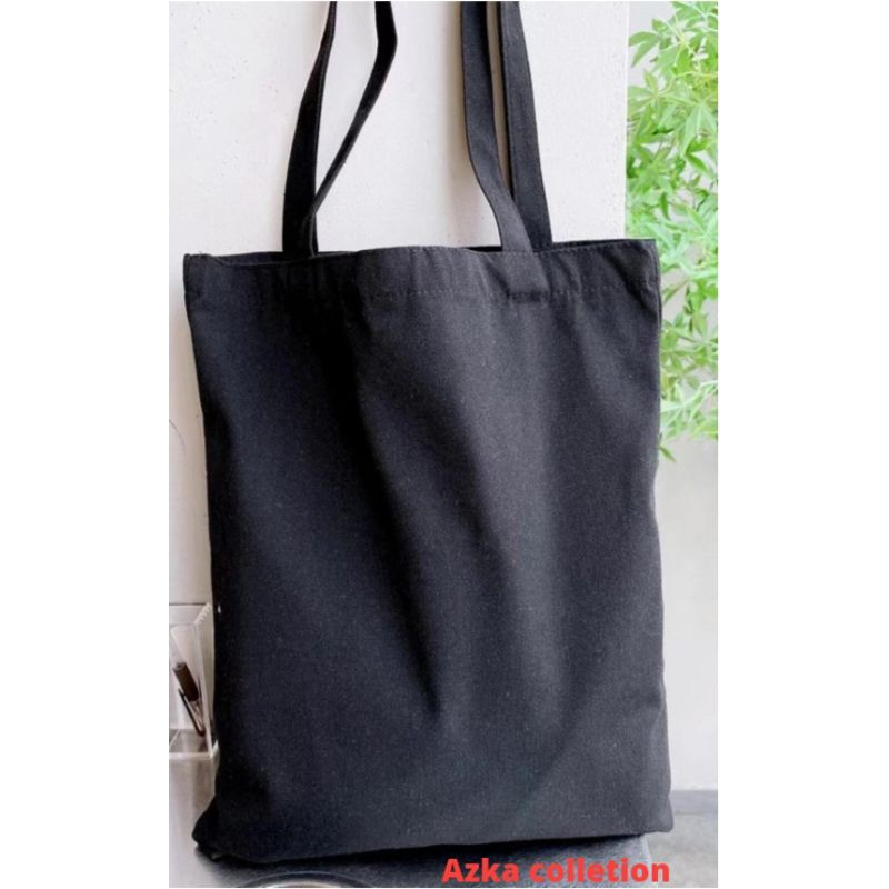 Jual totebag kanvas hitam polos ,kanvas premium ukuran 30x40cm | Shopee Indonesia