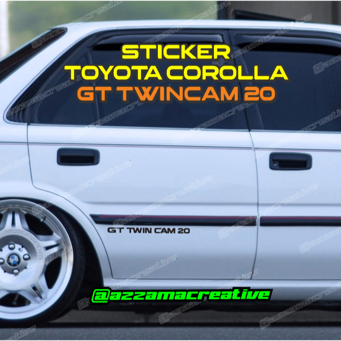 Jual Sticker GT Twincam 20 For side body Toyota Corolla | Shopee Indonesia