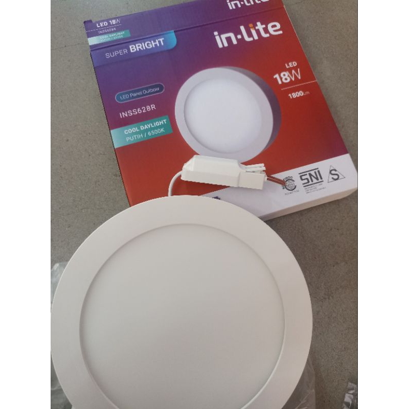 Jual Lampu Panel Led Inlite 18 watt Outbow Bulat Downlight OB Tempel ...