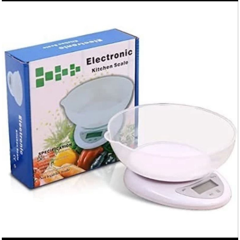 Jual timbangan kue digital 5kg ples baterai dan mangkok | Shopee Indonesia