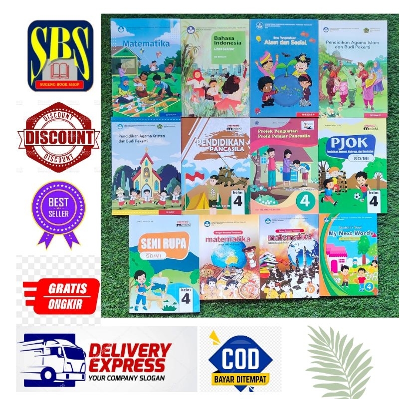 Jual BUKU PAKET KURIKULUM MERDEKA KELAS 4 SD/MI MATEMATKA. B INDONESIA, B INGGRIS,IPAS,PAI,PAK ...