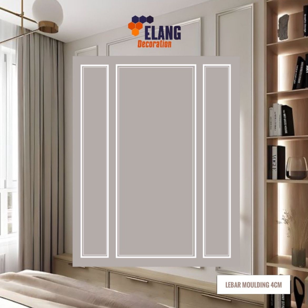 Jual PAKET MOULDING BACKDROP TV SATU DINDING / LEBAR MOULDING 4CM ...