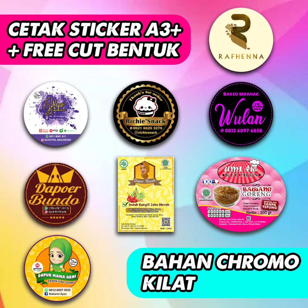 Jual Cetak stiker kemasan makanan Print Digital | Shopee Indonesia