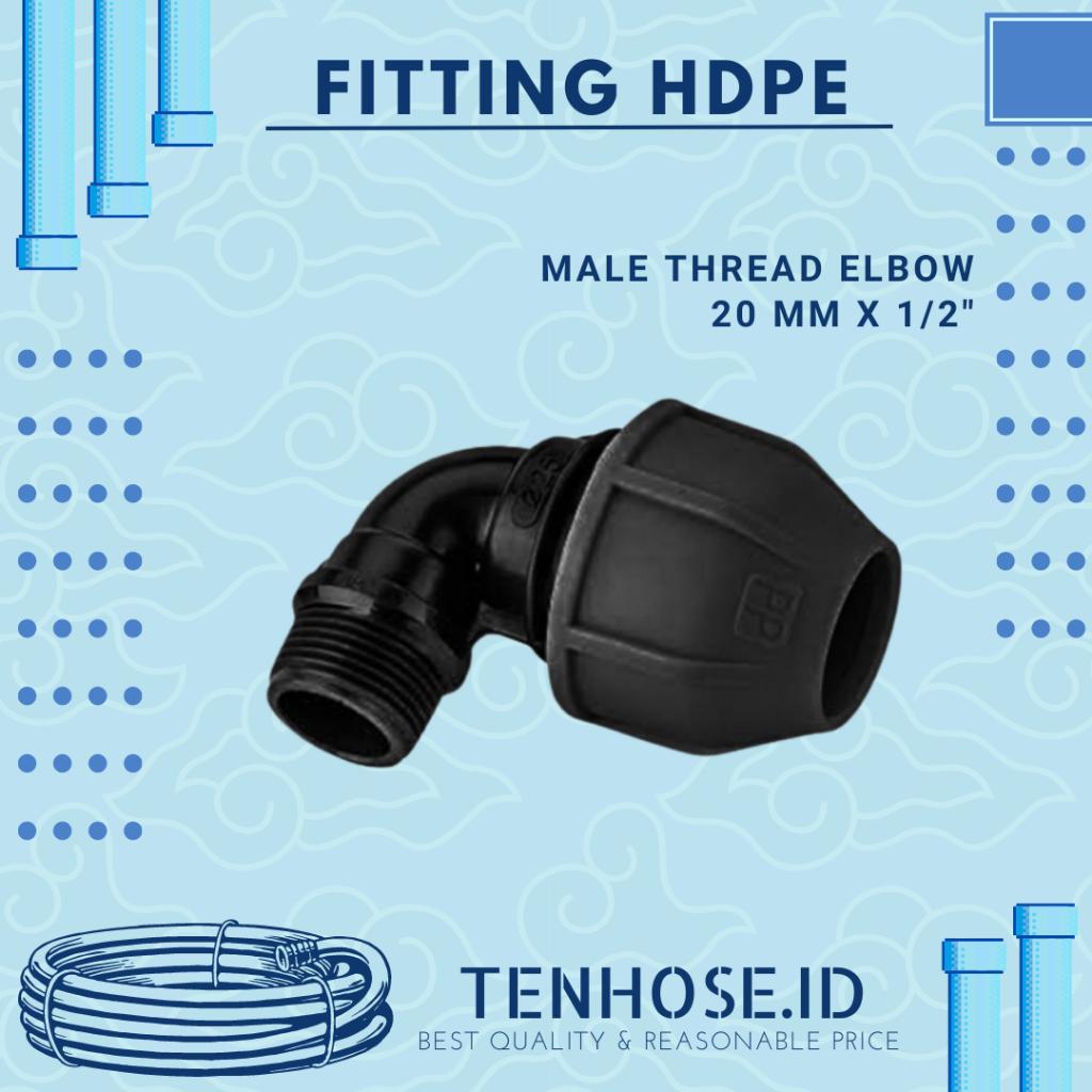 Jual Fitting HDPE Male Thread Elbow Ukuran 20 MM × 1/2" Inch | Shopee ...
