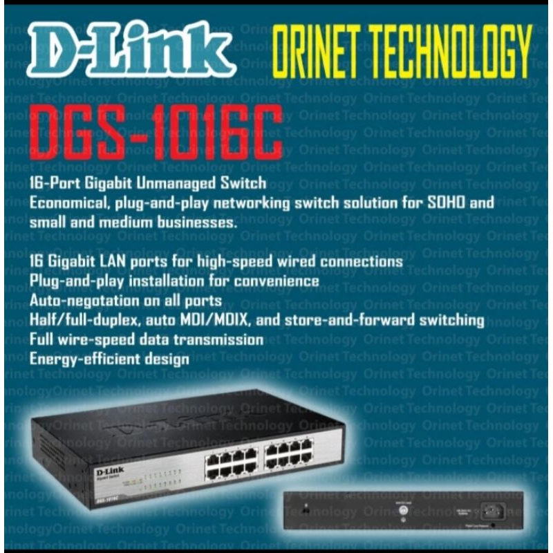 Jual DLINK DGS1016C Dlink Switch 16 port Gigabit | Shopee Indonesia