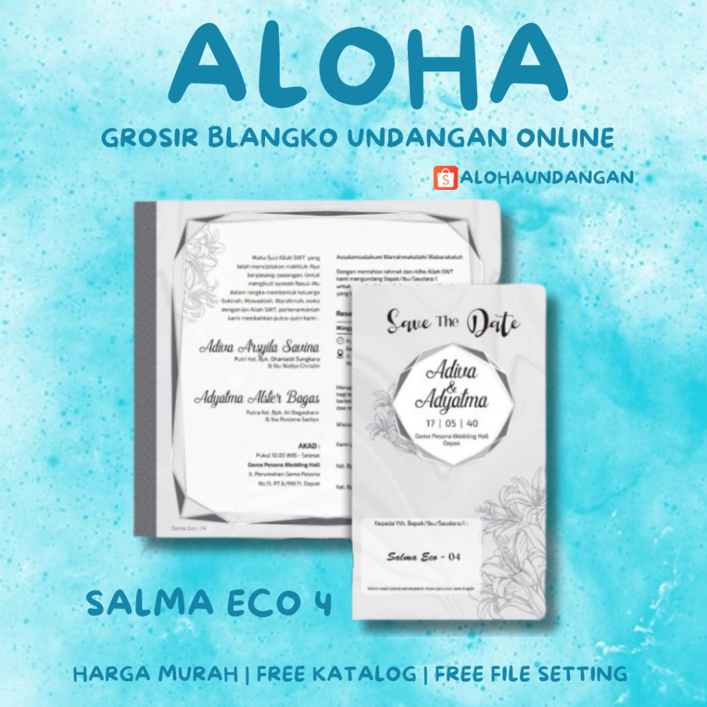 Jual BLANGKO UNDANGAN NIKAH MURAH SALMA ECO 4 | Aloha Undangan | Shopee Indonesia