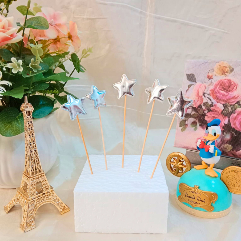 Jual Topper Hiasan Kue Cake Ulang Tahun Metallic Bintang, Hati, dan ...