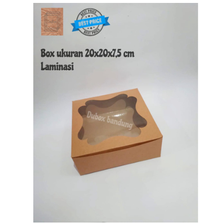 Jual 1pak=10pcs Dus kue Ukuran 20x20x7,5 Laminasi,Box Cathering,Dus ...