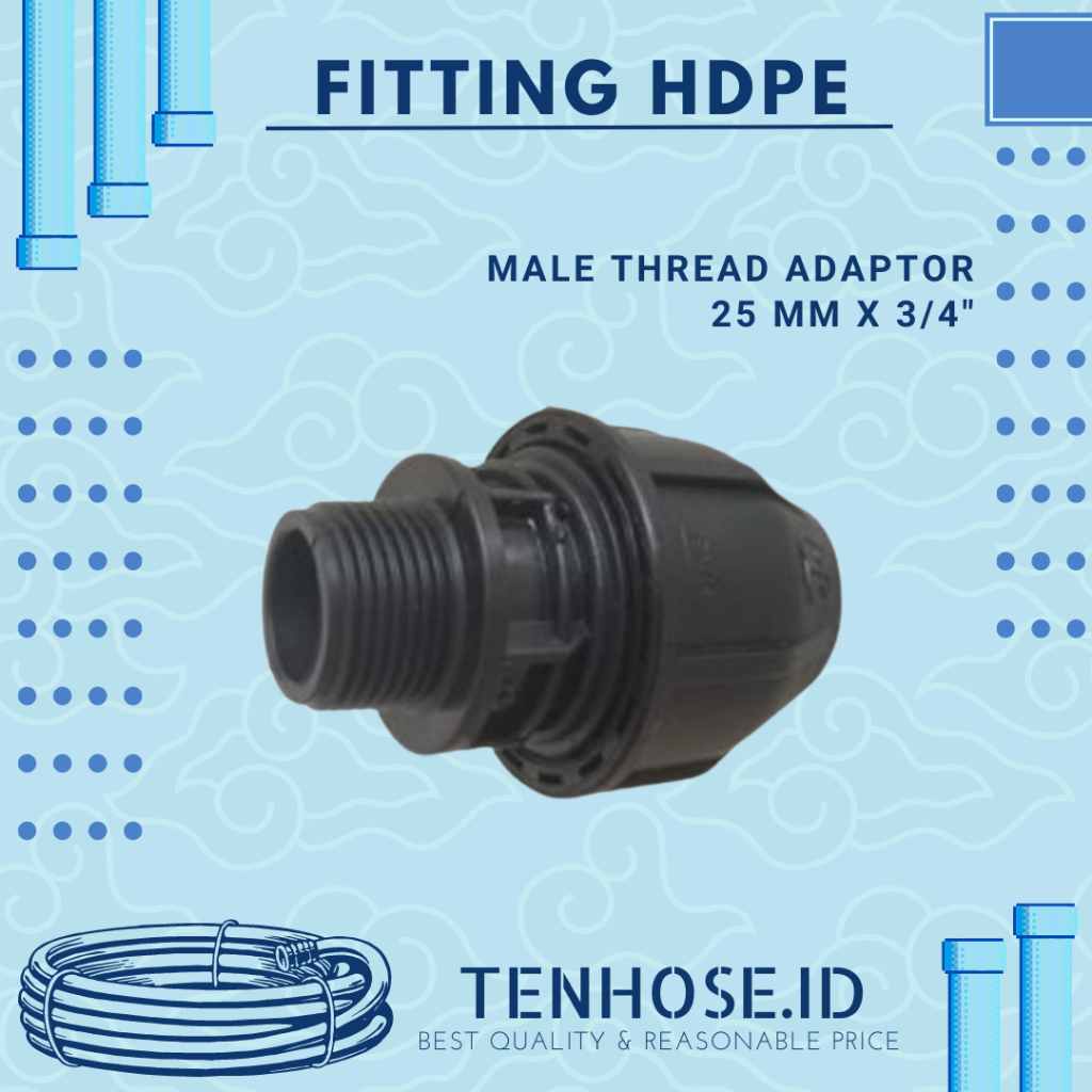 Jual Male Thread Adaptor Ukuran 25 MM × 3/4" Inch Fitting HDPE | Shopee ...