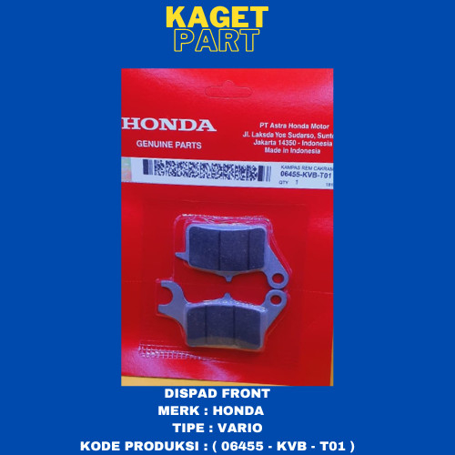 Jual DISPAD FRONT MERK HONDA TIPE VARIO ( 06455 - KVB - T01 ) | Shopee ...