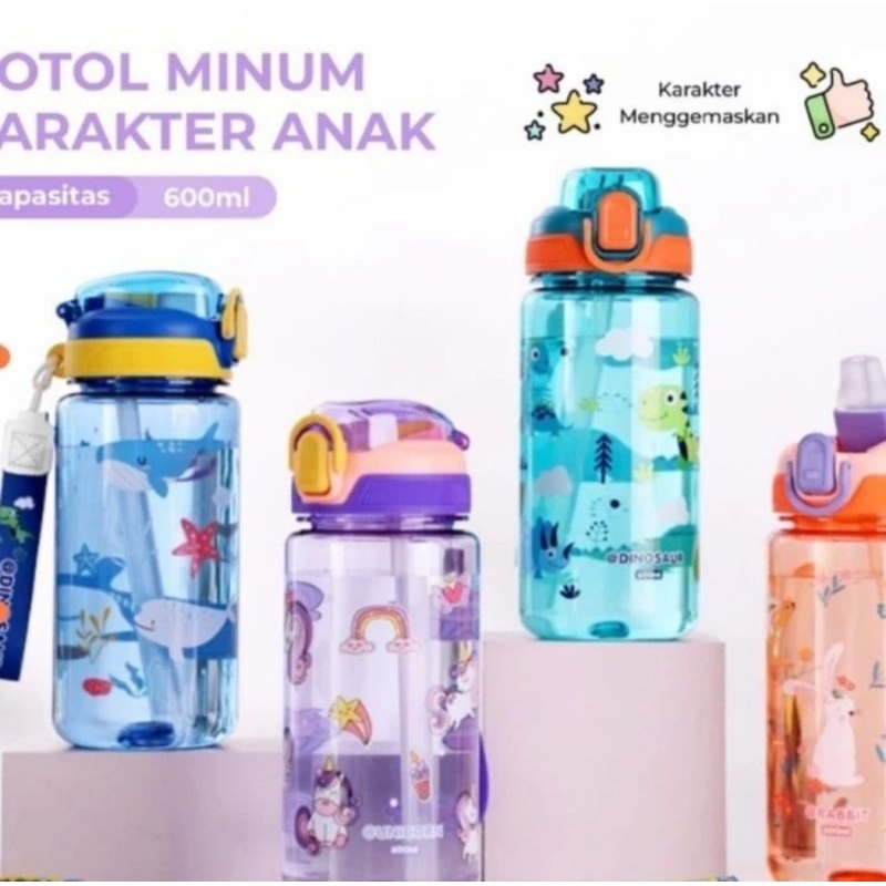 Jual BOTOL MINUM ANAK KARAKTER - BOTOL SEDOTAN KARTUN ANAK-ANAK 600 ML | Shopee Indonesia